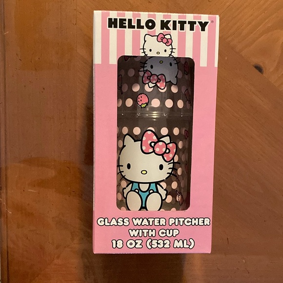 Hello Kitty | Kitchen | Hello Kitty Glass Water Pitcher With Cup | Poshmark